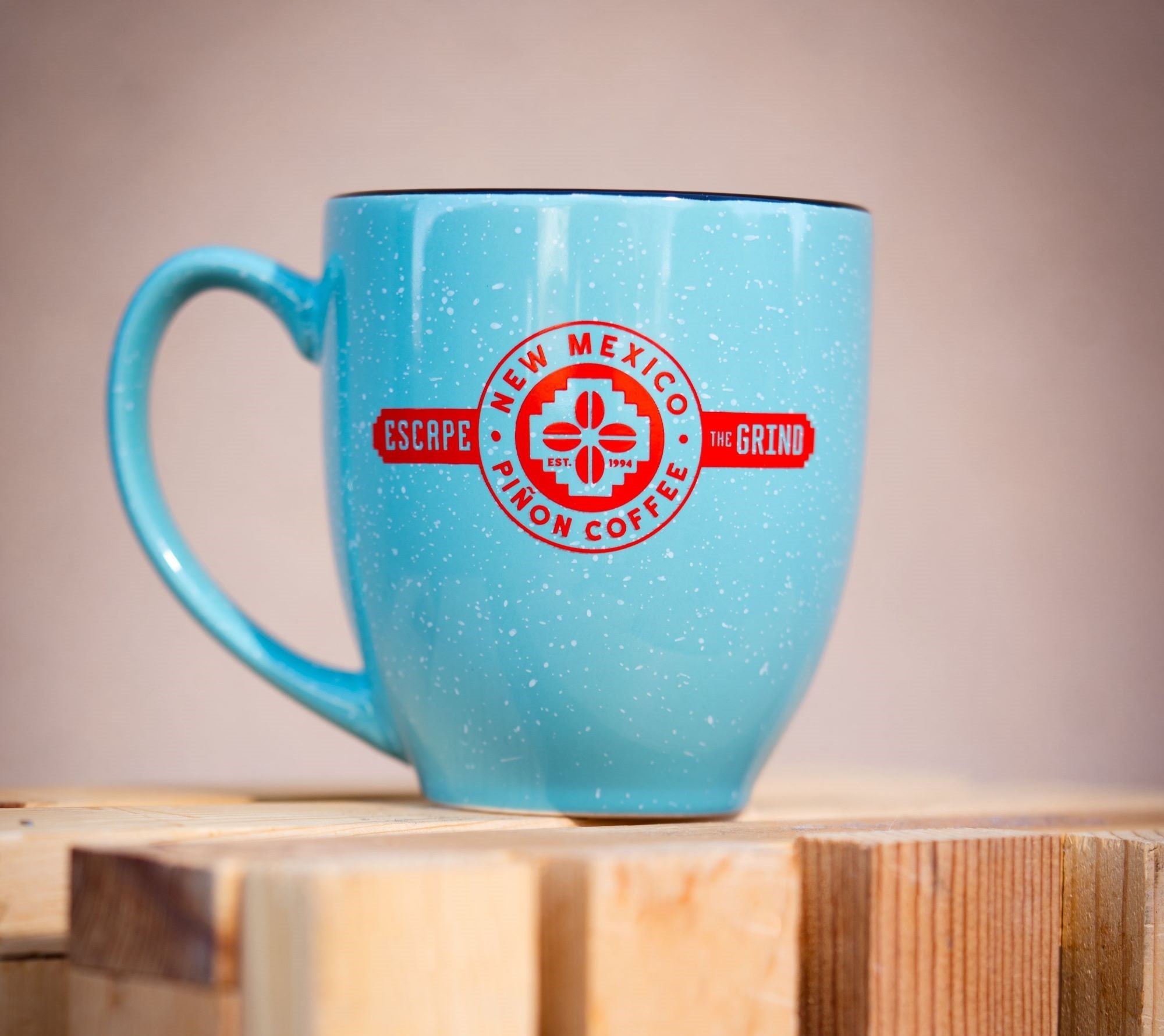 Turquoise Bistro Mug – New Mexico Piñon Coffee